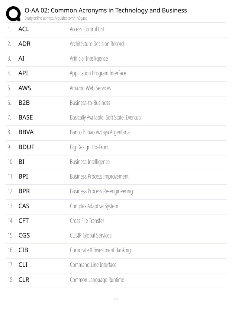 Tech & Business Acronyms Guide | PDF | Databases | Computing