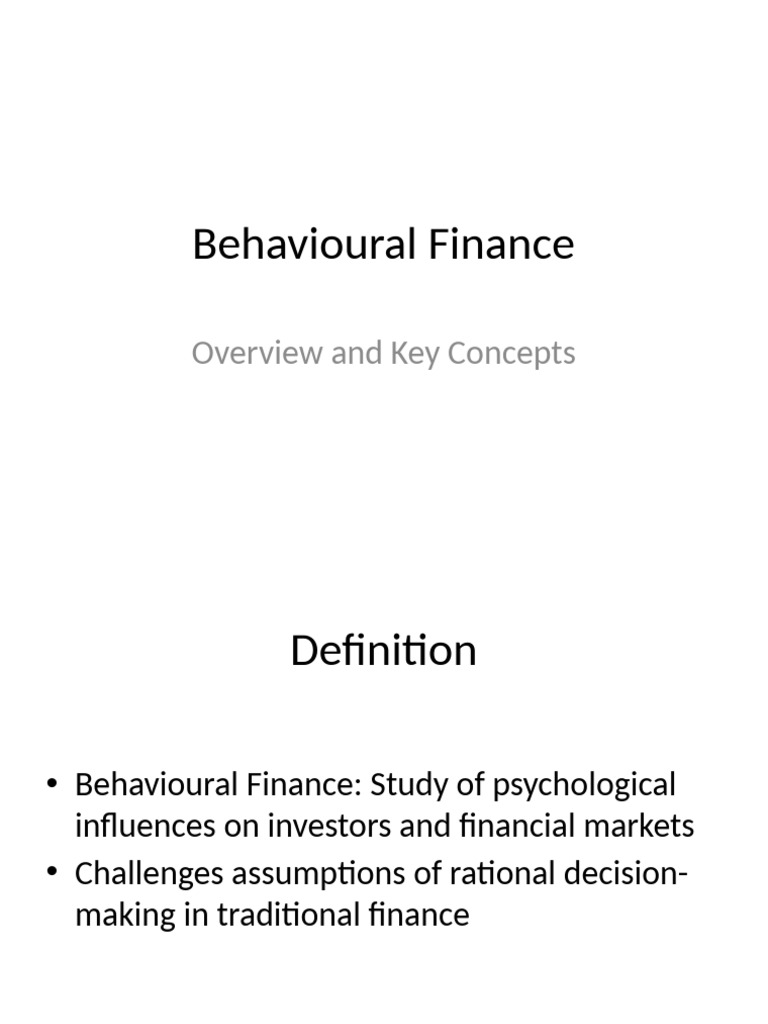 Behavioural Finance Presentation Fully Visual | PDF