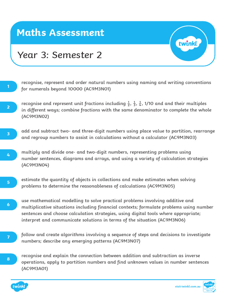Au N 2548792 Year 3 Semester 2 Maths Assessment Ver 7 | PDF | Litre ...