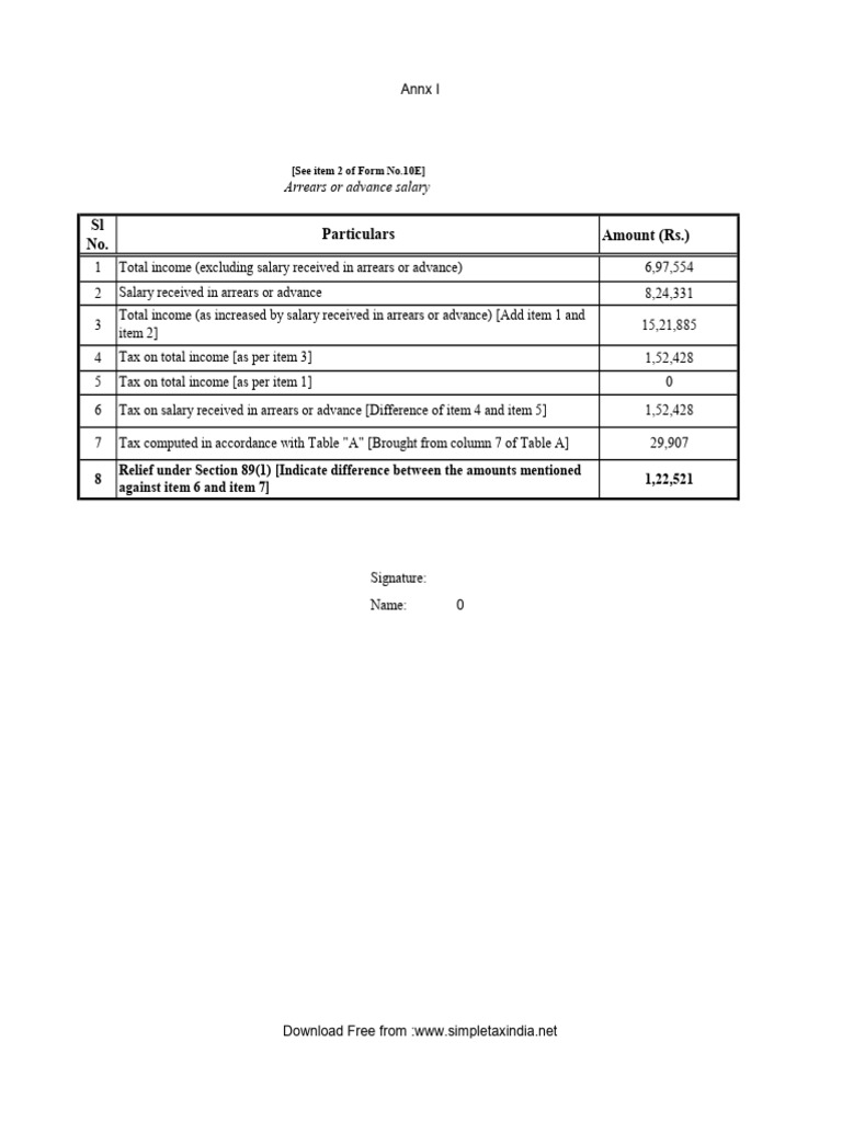 Salary Arrears Tax Calculation Guide | PDF