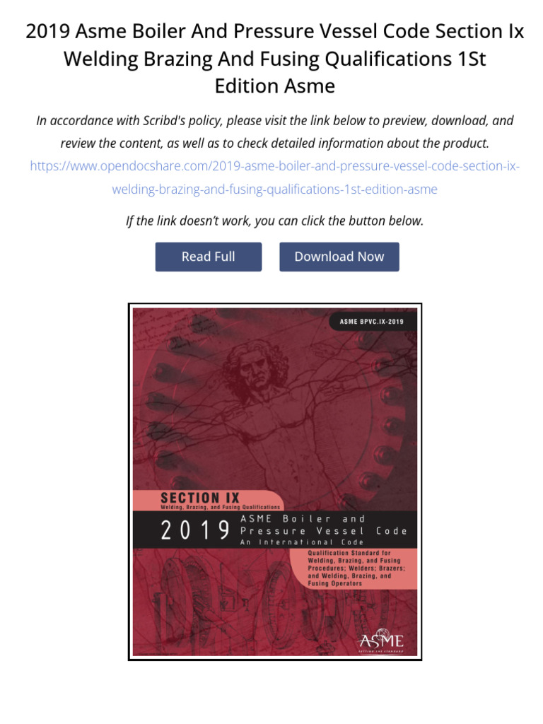 2019 ASME Boiler and Pressure Vessel Code Section IX Welding Brazing ...