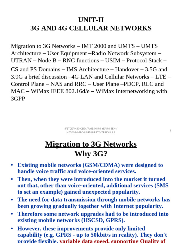 MPC Unit-2 PPT | PDF | High Speed Packet Access | Lte (Telecommunication)