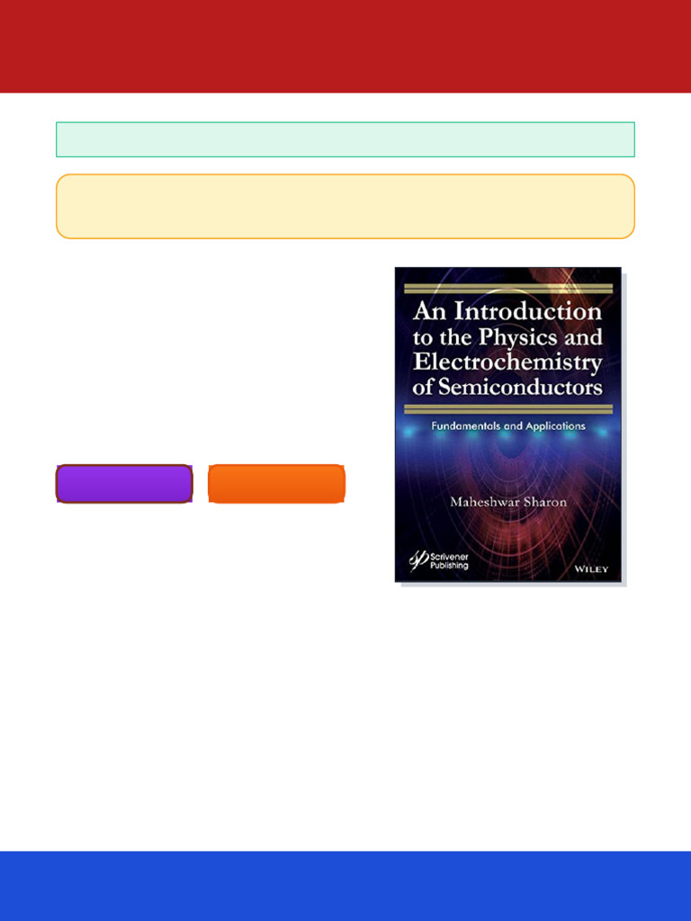 An introduction to the physics and electrochemistry of semiconductors ...