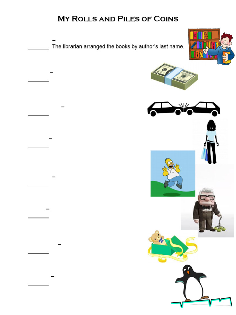 My Rolls and Piles of Coins Reading Street Vocabulary | PDF