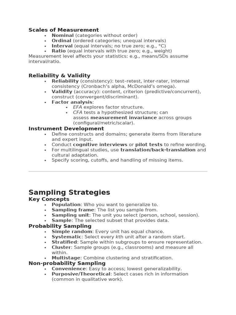 Scales of Measurement | PDF | Sampling (Statistics) | Statistics