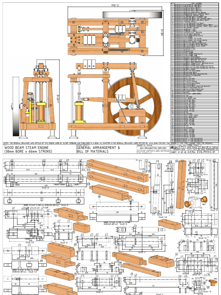 Wood Beam Steam Engine Parts List | PDF | Piston | Beam (Structure)