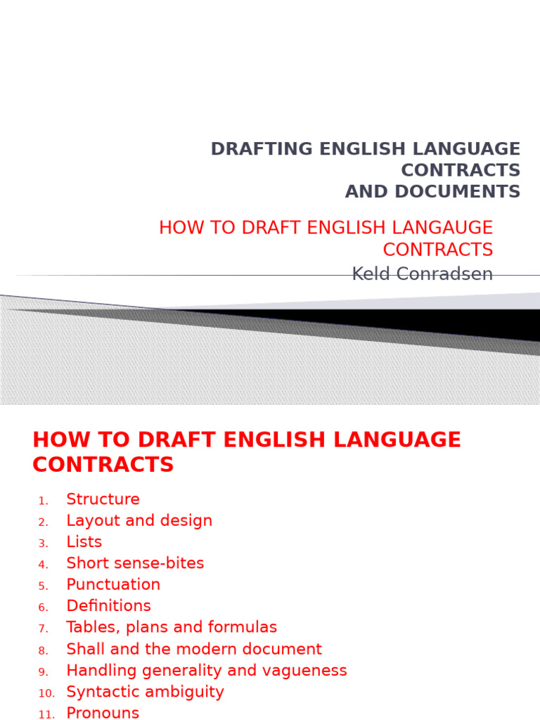 Guide to Drafting English Contracts | PDF | Definition | Janus