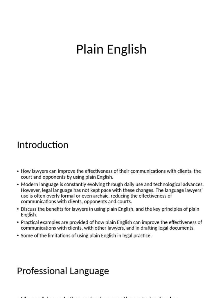 Enhancing Legal Communication with Plain English | PDF | Taxes ...
