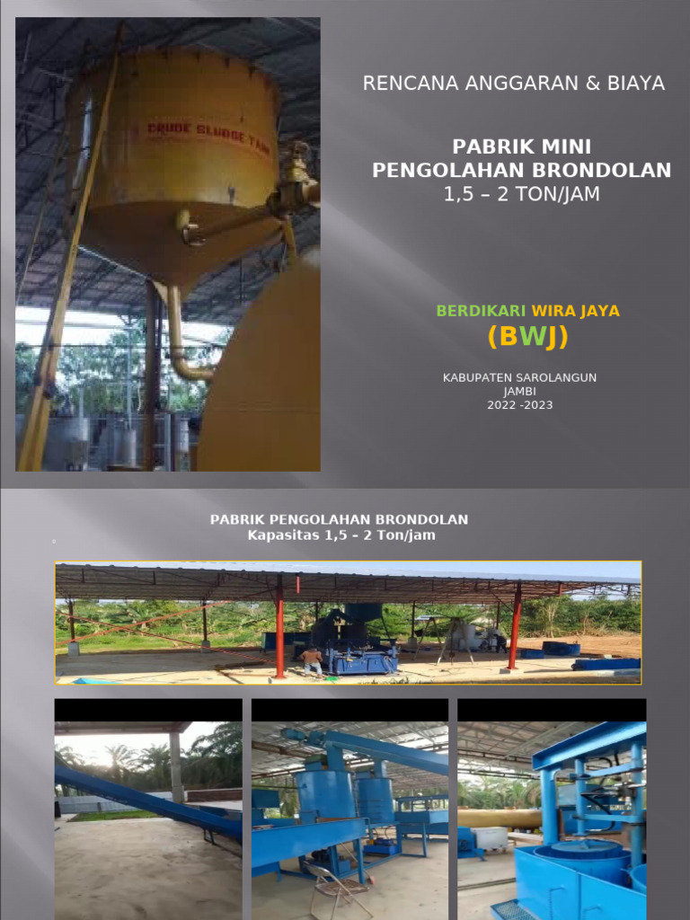 RAB_ Mesin Olah Brondolan_1.5 - 2 Ton Per Jam | PDF