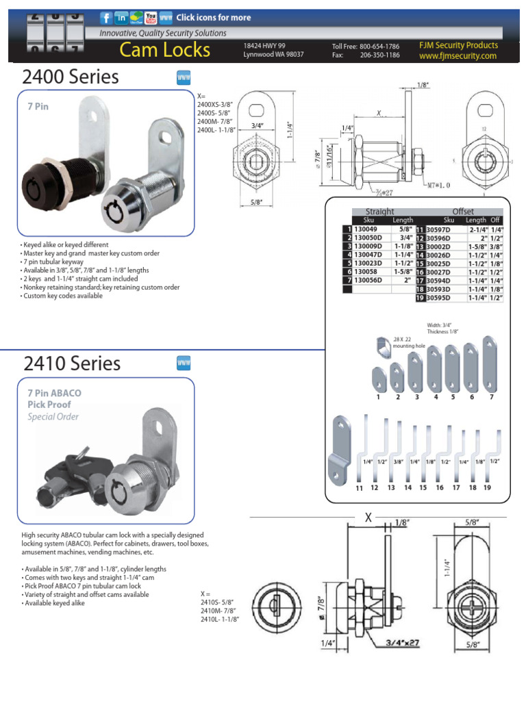 Tubular Cam Locks (1) | PDF | Physical Security | Security Technology