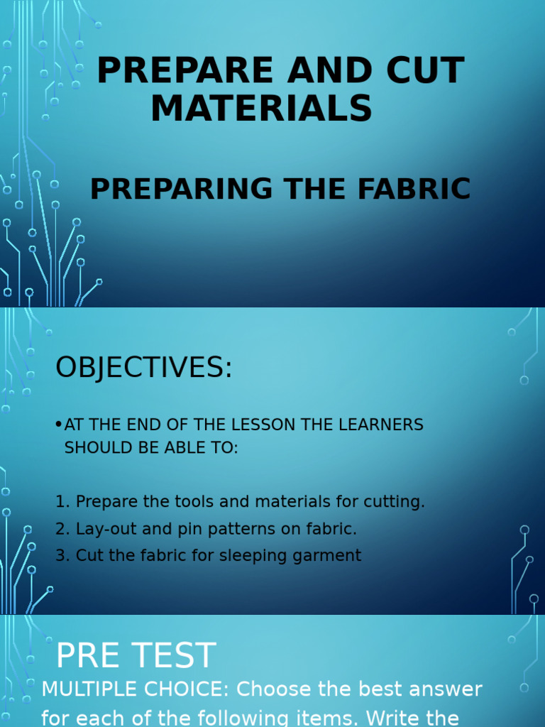 Prepare and Cut Materials | PDF | Seam (Sewing) | Textiles