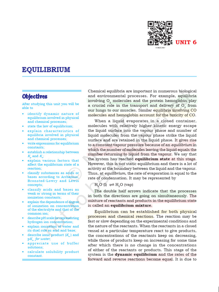 Equilibrium | PDF | Chemical Equilibrium | Solubility