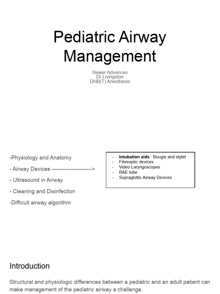 Pediatric Airway Management | PDF | Surgery | Respiratory System