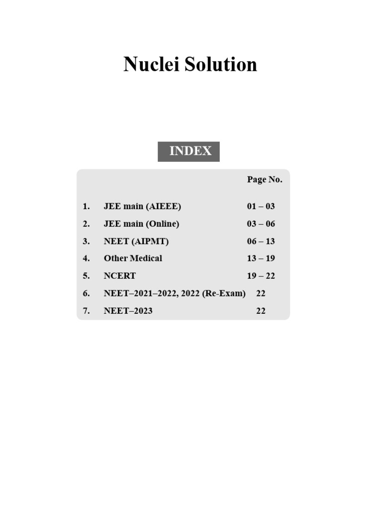 Nuclei Solutions for JEE and NEET Exams | PDF | Radioactive Decay ...