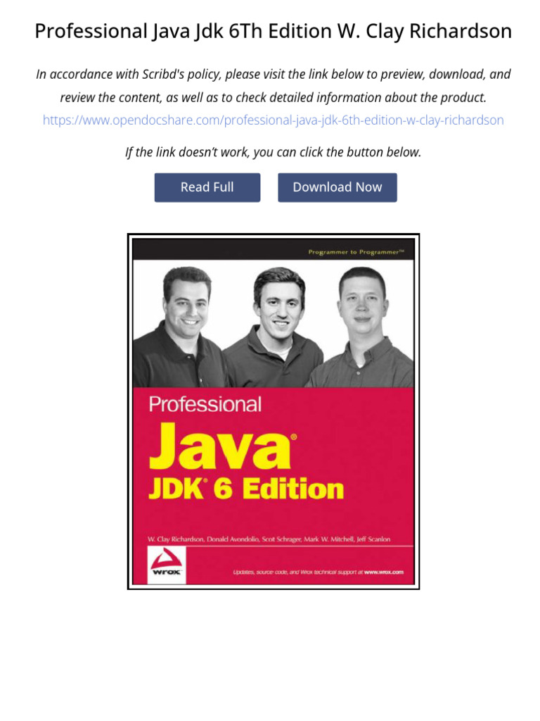 Professional Java JDK 6th edition W. Clay Richardson | PDF | Software ...