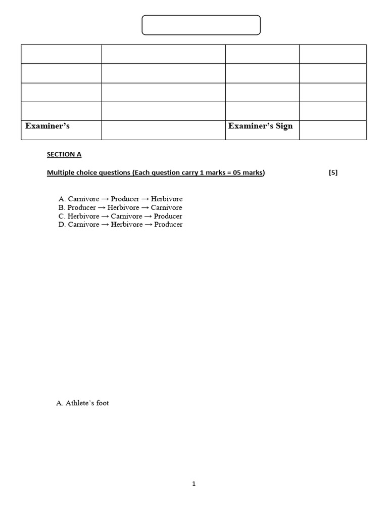 G6 Biology - Baseline Assessment | PDF | Herbivore | Microbiology