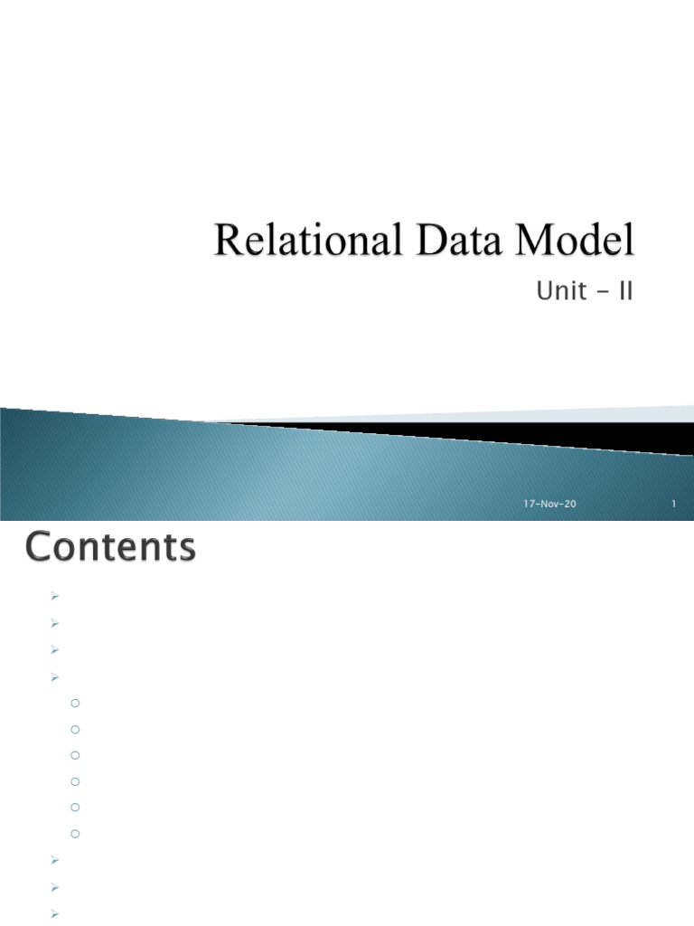 UNIT - 2 - Relational Data Model | PDF | Relational Model | Relational ...