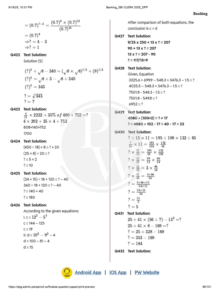 Speed Maths 500-95-98 | PDF | Elementary Mathematics | Mathematics