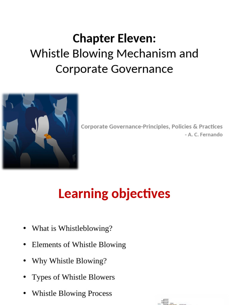 Chapter Eleven_Whistle Blowing Mechanism & Corporate Governance | PDF ...