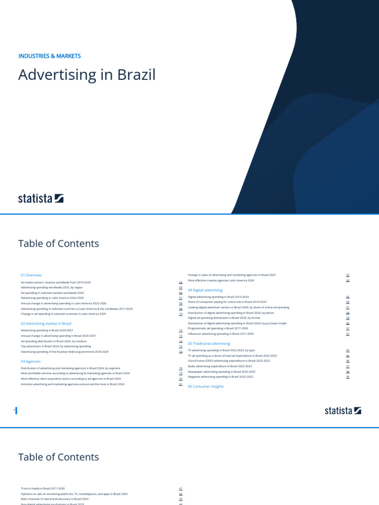 在巴西投放广告study Id23620 Advertising in Brazil Statista Dossier | PDF ...