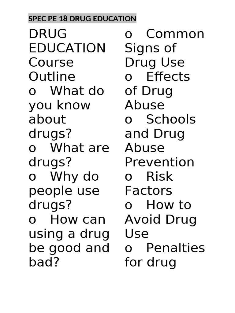 Drug Education | PDF | Cannabis (Drug) | Substance Abuse