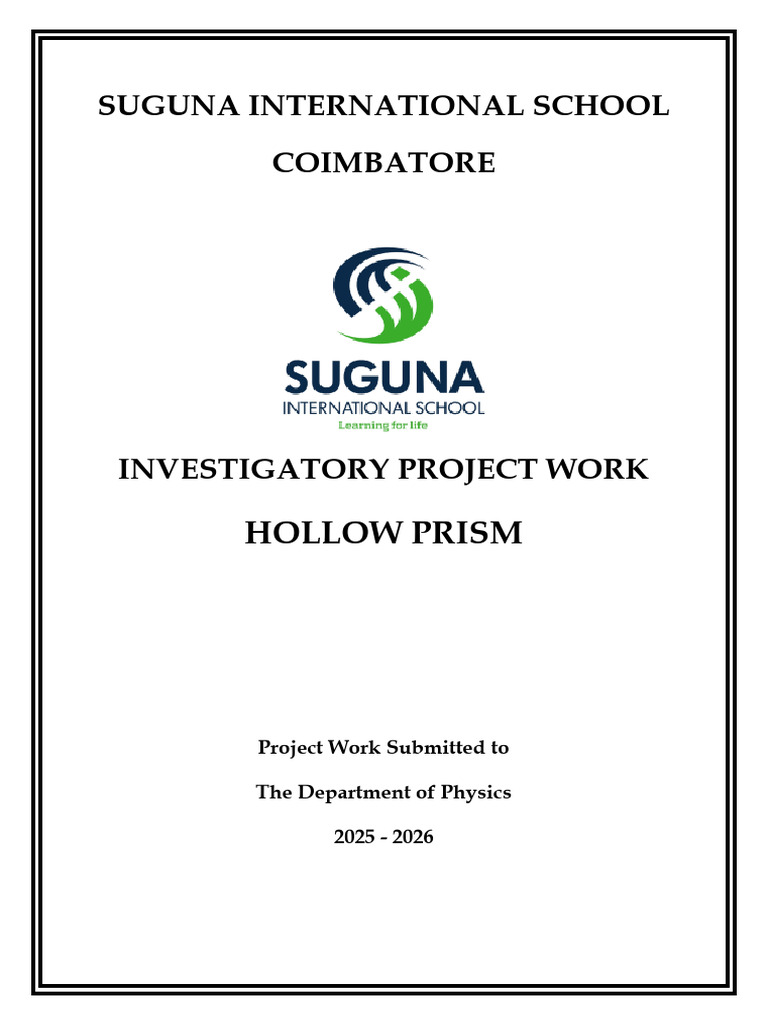 Physics Project Template 1 | PDF | Refraction | Refractive Index