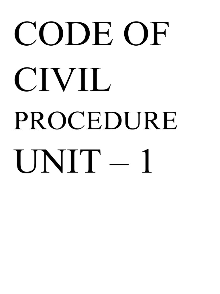 (6th Sem) CPC Unit 1 | PDF | Lawsuit | Judgment (Law)