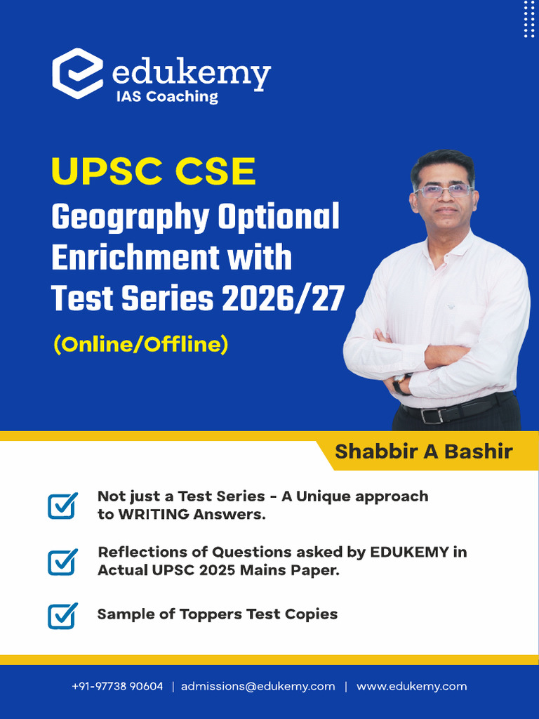 Geography Optional Enrichment With Test Series 2026-27-2 | PDF