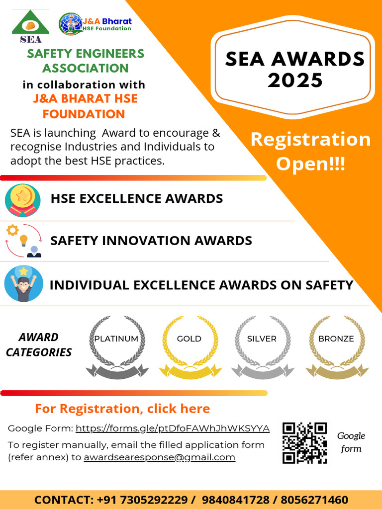 SEA Awards 2025 Registration Open | PDF | Occupational Safety And Health