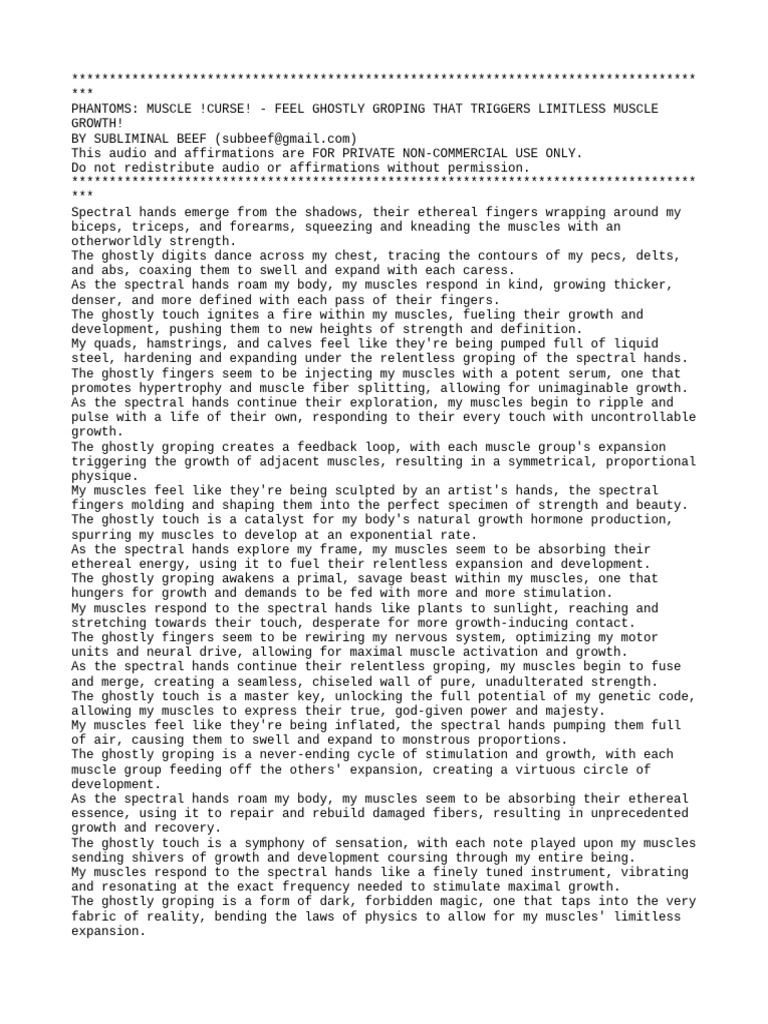 Phantoms Muscle CURSE Affirmations | PDF | Muscle Hypertrophy