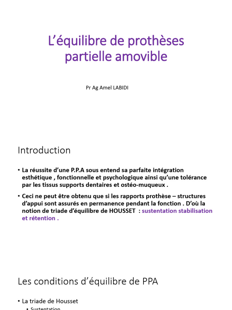 Équilibre des prothèses partielles amovibles | PDF | Rotation