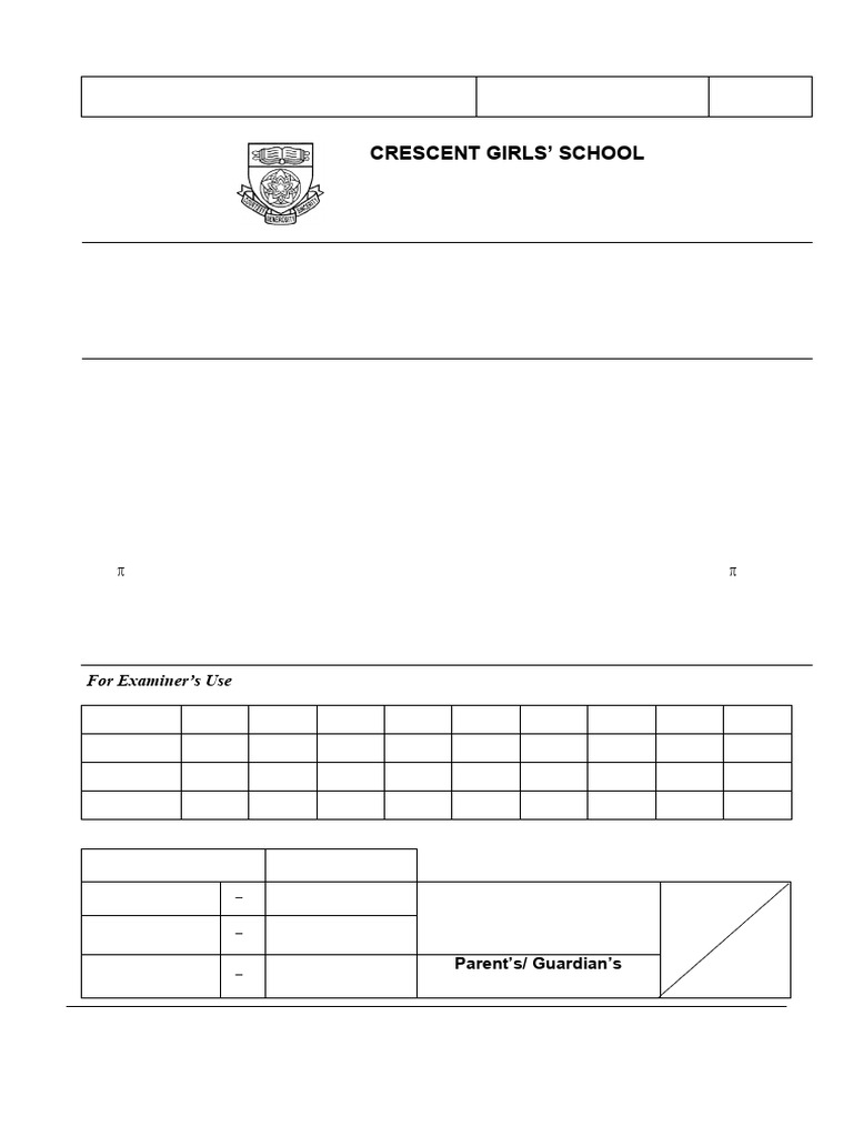 2021 Cgs Sec 1 Math Eoy Qp | PDF | Area | Mathematics