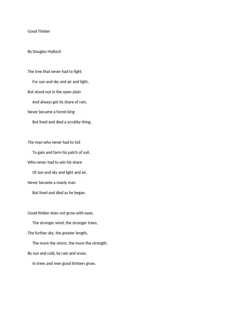 The Strength of Good Timber Explained | PDF | Poetry | Trees