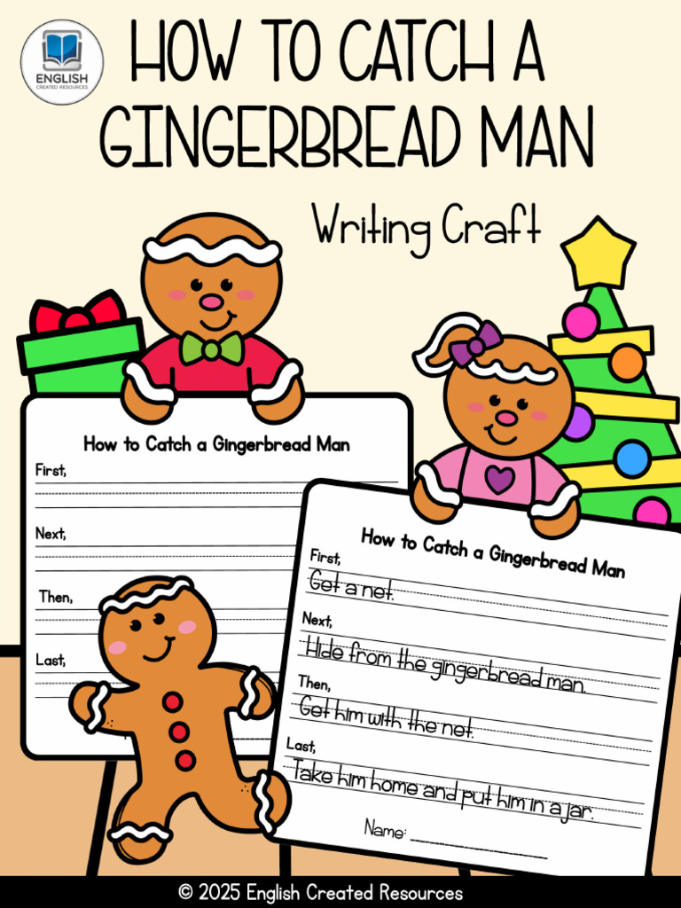 How to Catch a Gingerbread Man Writing Craft Copyright 2025 English ...