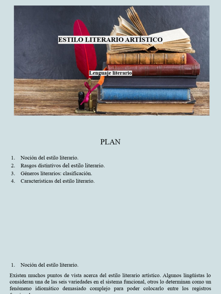Estilo Literario Artístico | PDF | Novelas | Poesía