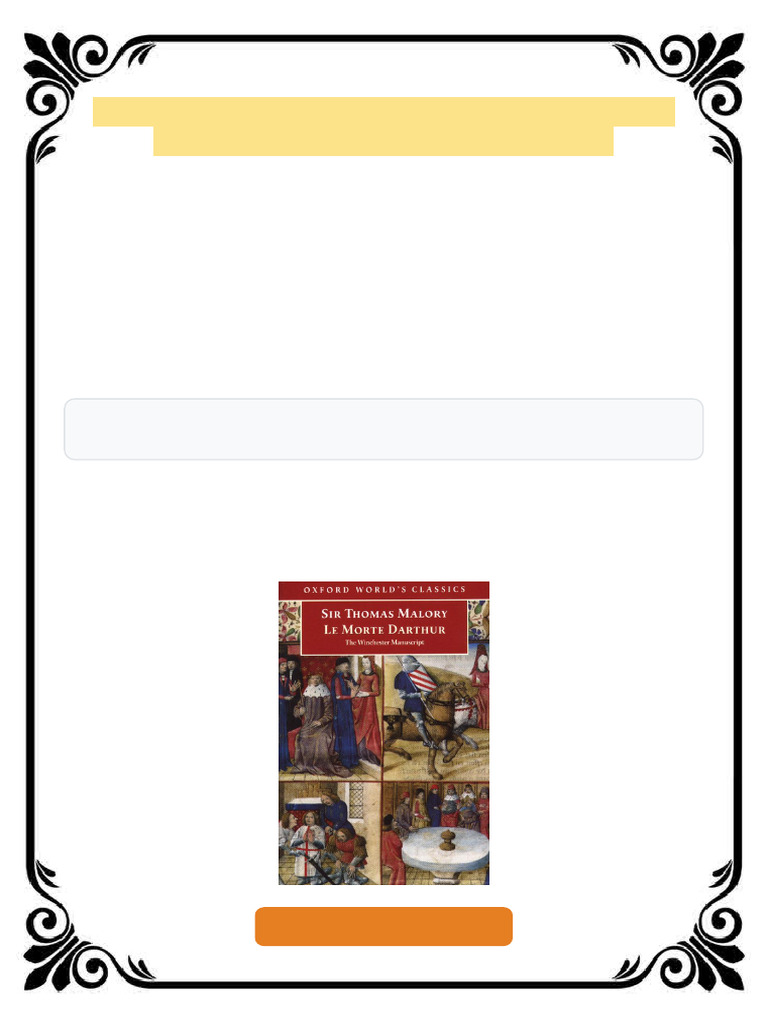 Le Morte Darthur Sir Thomas Malory ebook chapter-complete version | PDF ...