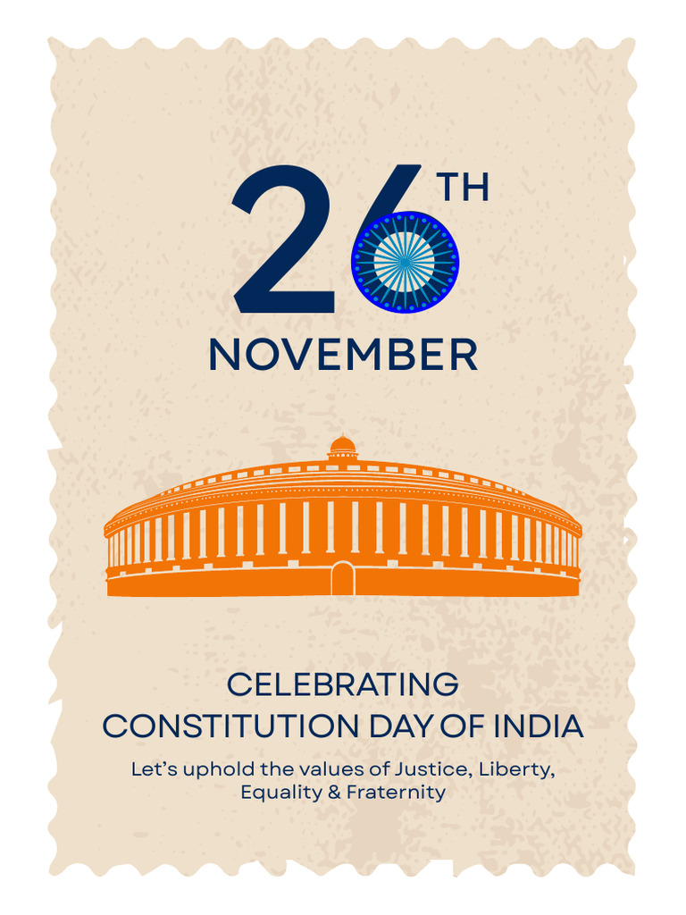 Beige and Blue Illustrated Indian Constitution Day Poster - 20251124 ...