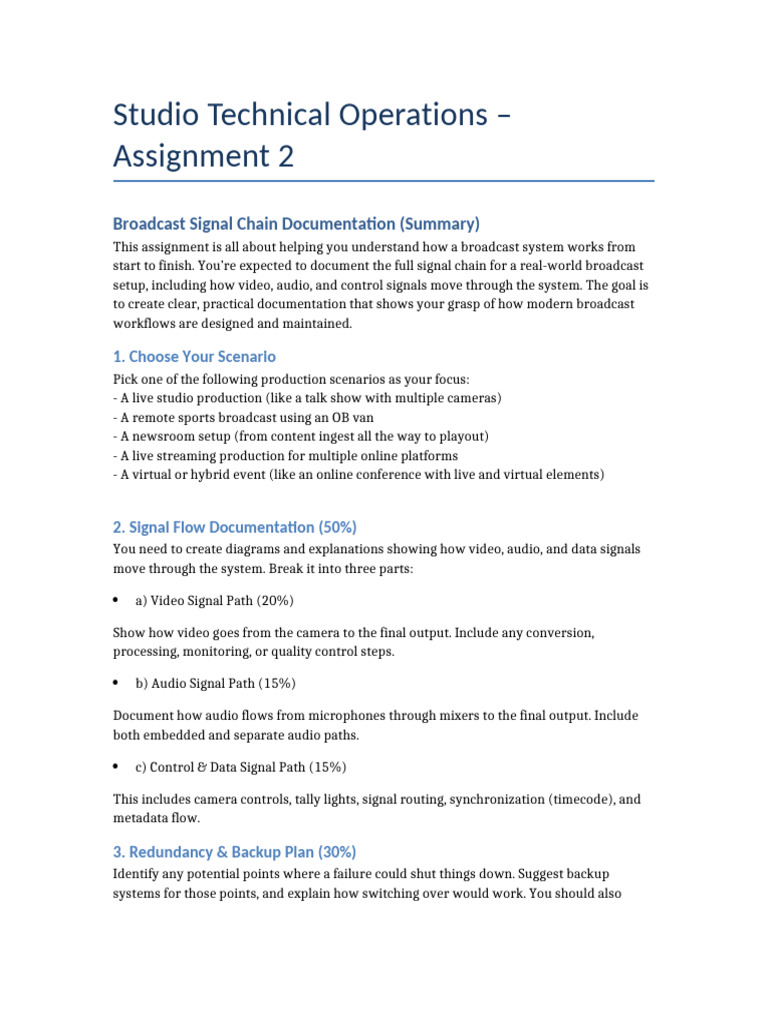 Broadcast Signal Chain Documentation Guide | PDF | Telecommunications ...