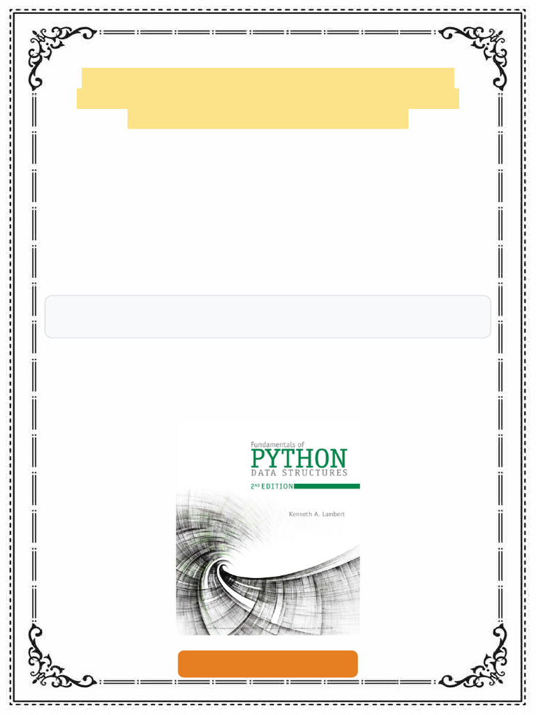 Fundamentals Of Python: Data Structures 2nd Edition Kenneth A. Lambert ...