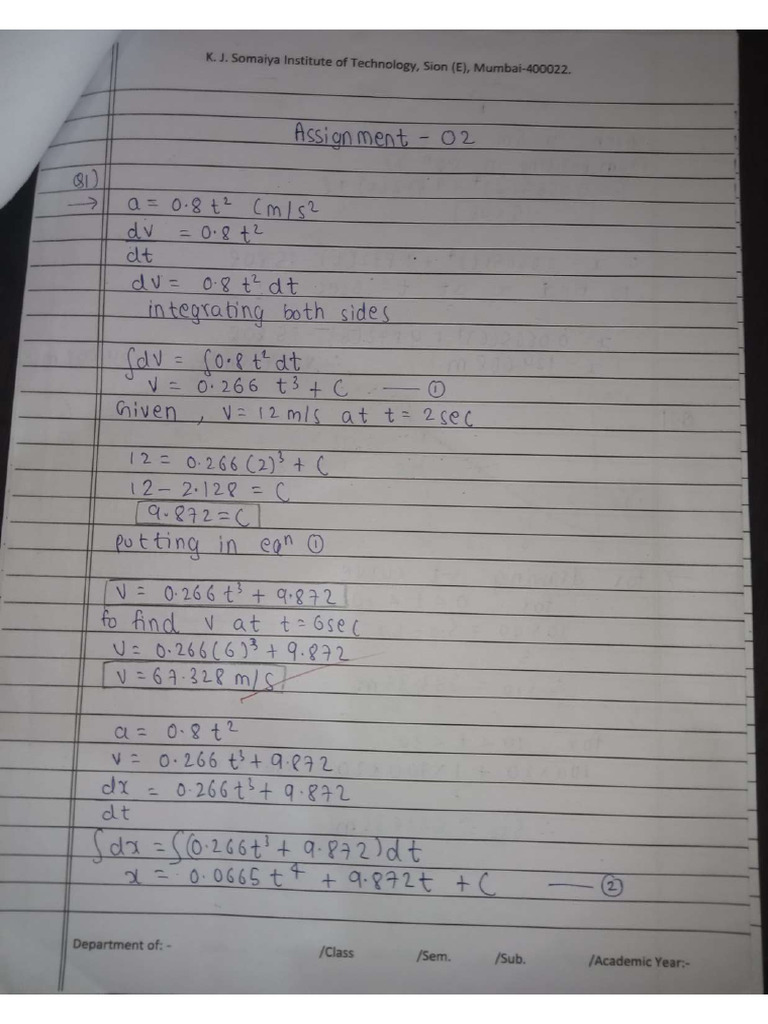 Mechanics Assignment 2 | PDF