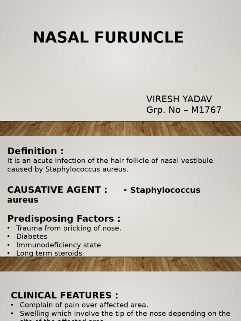 Nasal Furuncle: Causes, Symptoms, Treatment | PDF