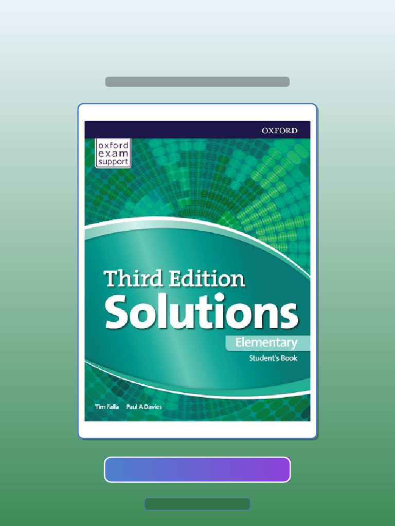 Solutions Elementary Students Book 3rd Edition Tim Falla HQ File Exam ...