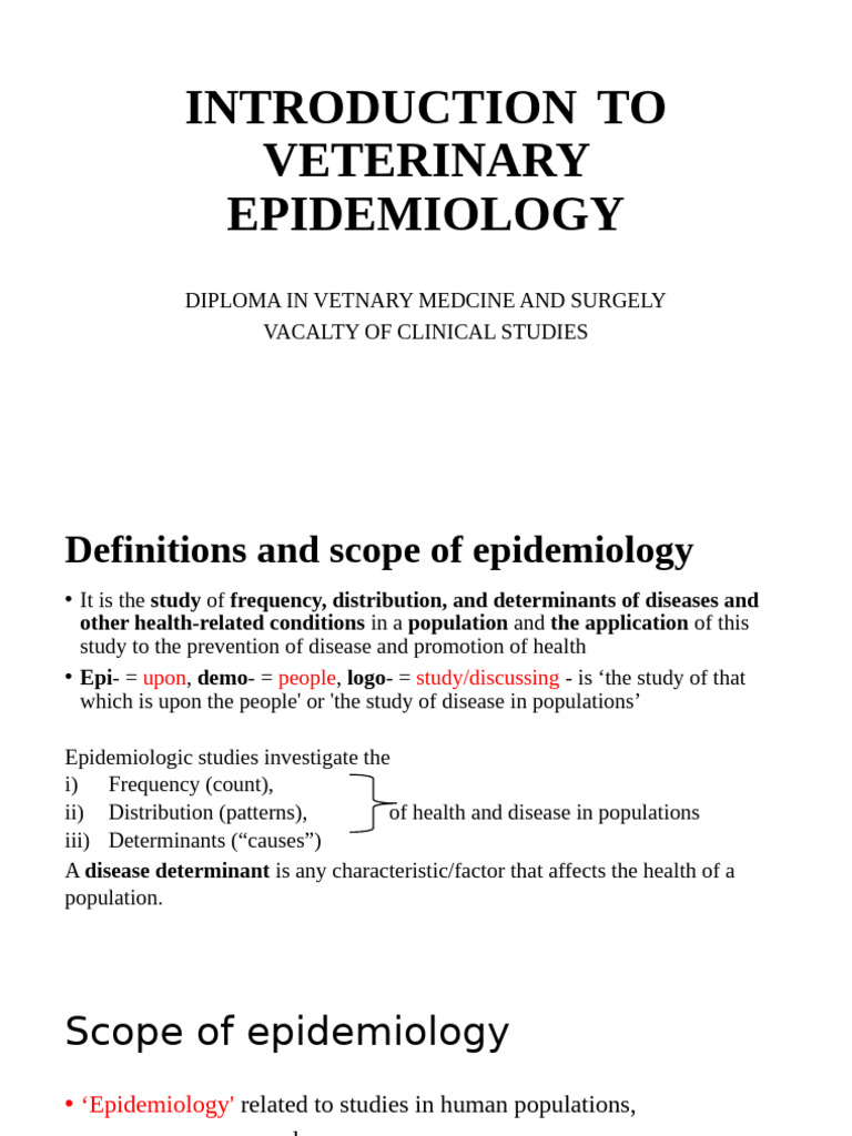 Introduction To Epidemiology | PDF | Epidemics | Epidemiology
