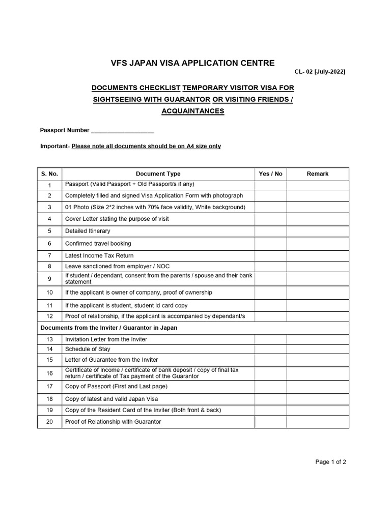 Vfs.checklist | PDF | Travel Visa | Passport