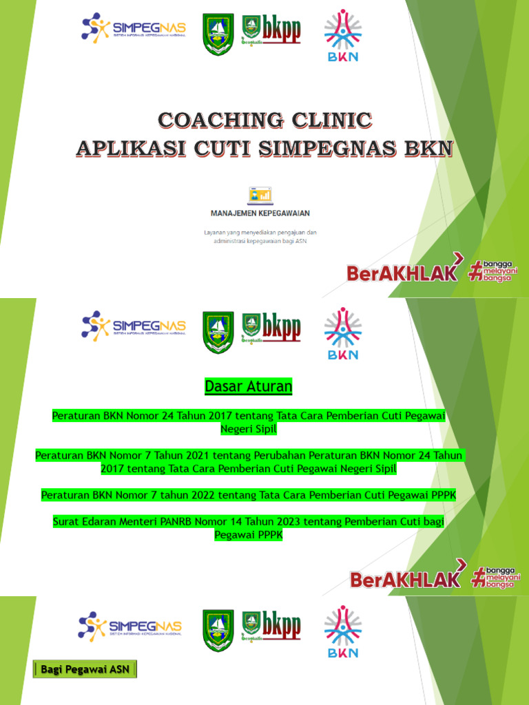 Panduan Aplikasi Cuti Simpeg BKN | PDF