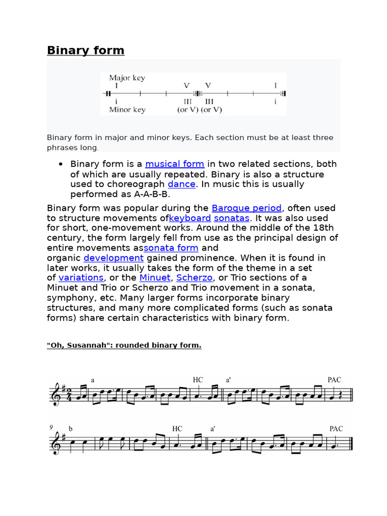 Understanding Binary Form in Music | PDF