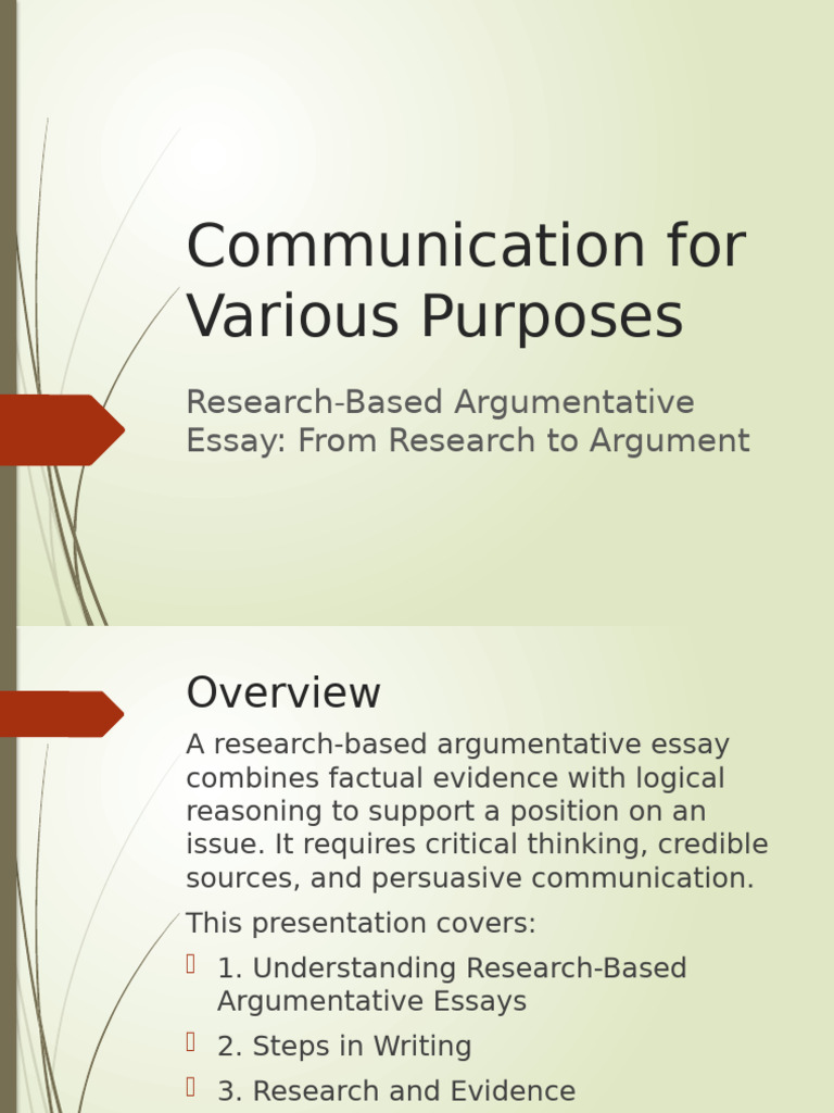 Research Based Argumentative Essay | PDF | Essays | Argument