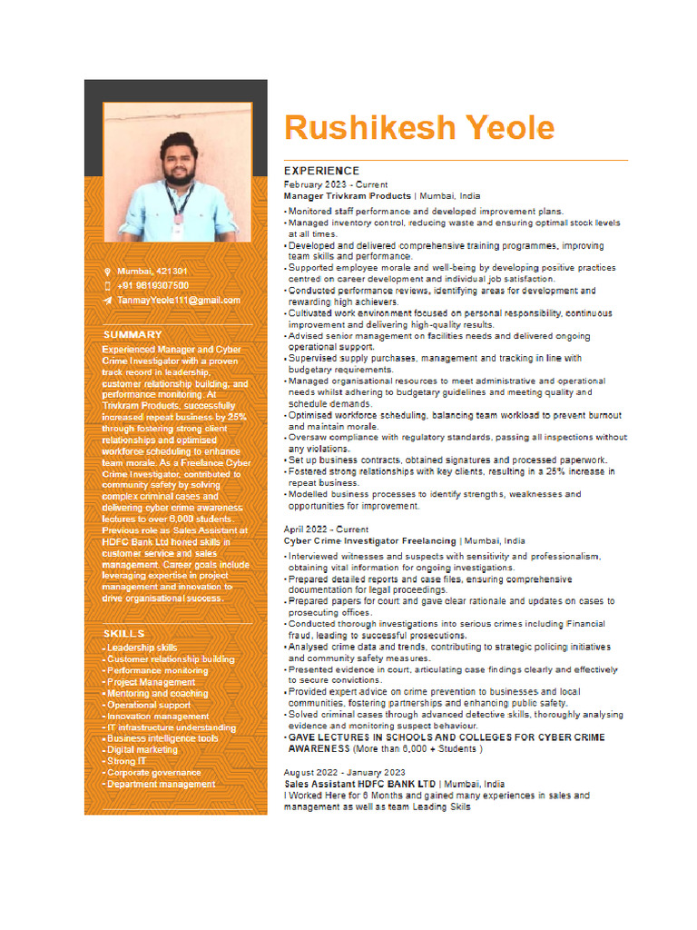 CV Rushikesh Yeole | PDF