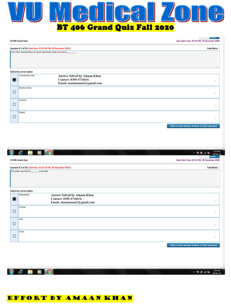 BT 406 Midterm Mcqs 2020 Mega File | PDF