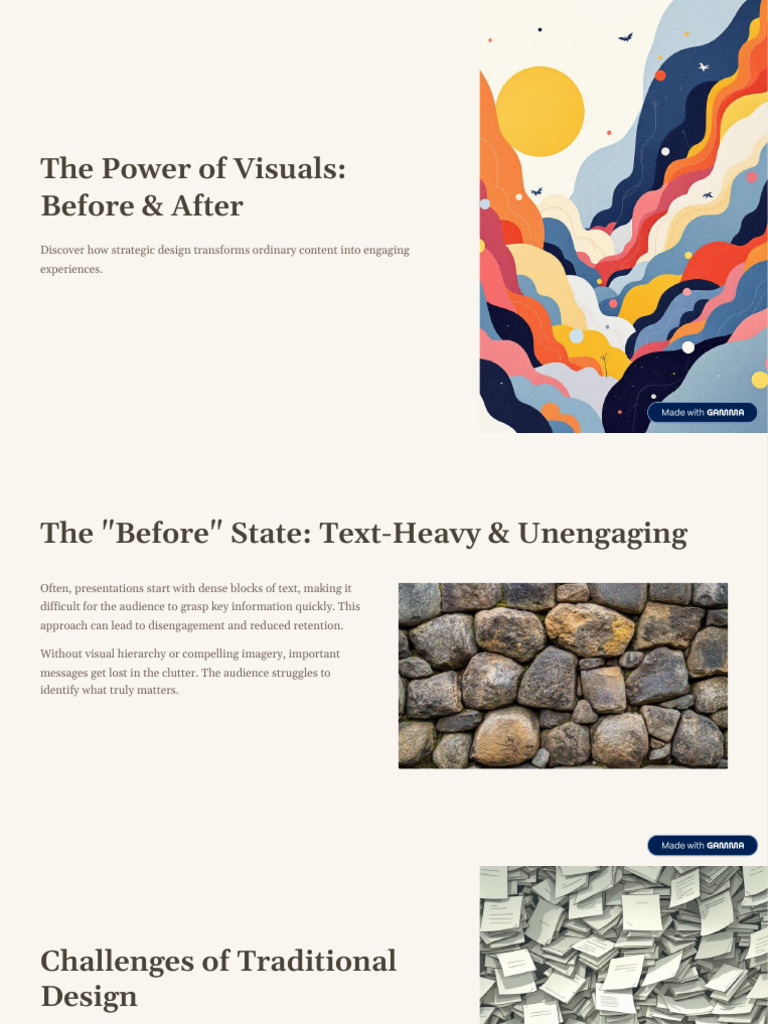 The Power of Visuals Before and After | PDF | Information | Infographics